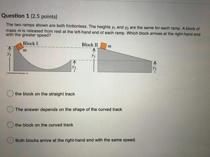 Solved Question 1 (2.5 points) The two ramps shown are both | Chegg.com