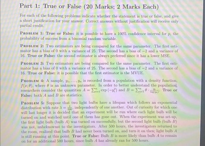 Solved For each of the following problems indicate whether | Chegg.com