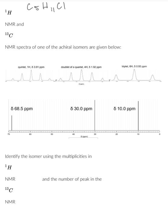 Solved NMR spectra of one of the achiral isomers are given | Chegg.com