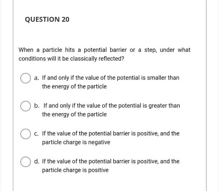 Solved When a particle hits a potential barrier or a step, | Chegg.com