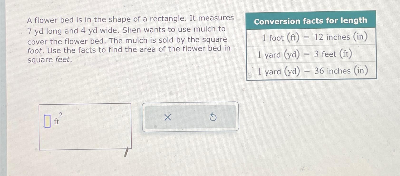 Solved A flower bed is in the shape of a rectangle. It | Chegg.com