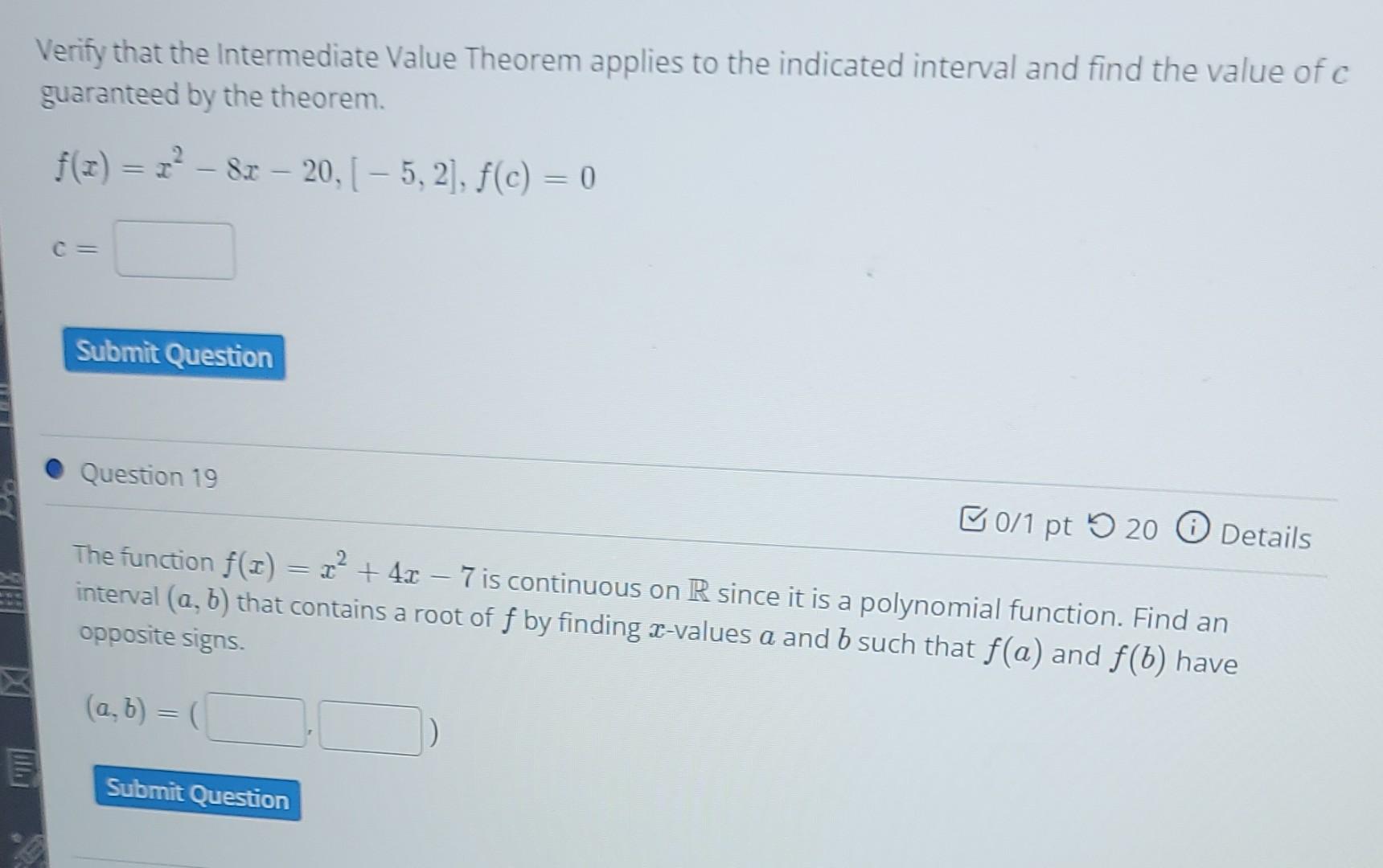 Solved Verify that the Intermediate Value Theorem applies to | Chegg.com