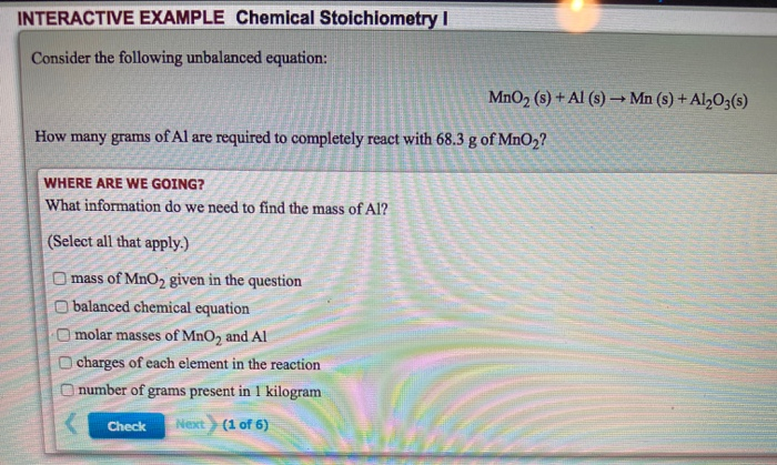 Solved INTERACTIVE EXAMPLE Chemical Stoichiometry Consider | Chegg.com