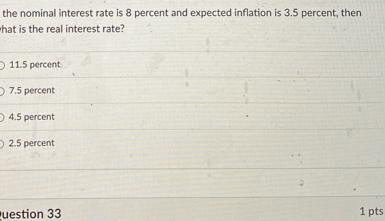 Solved the nominal interest rate is 8 ﻿percent and expected | Chegg.com