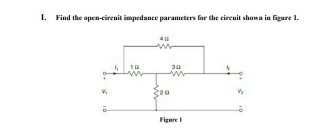 Solved 1. Find the open-circuit impedance parameters for the | Chegg.com