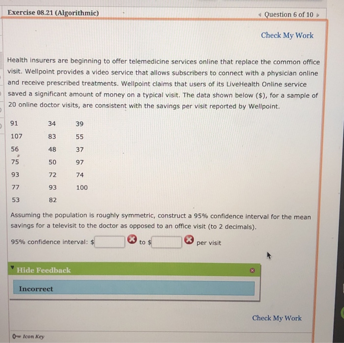 Solved Exercise 08.21 (Algorithmic) Question 6 of 10 > Check | Chegg.com