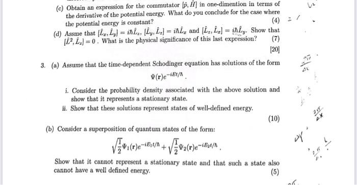 Solved (c) Obtain an expression for the commutator [p^,H^] | Chegg.com