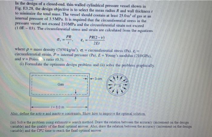 Solved In the design of a closed-end, thin-walled | Chegg.com