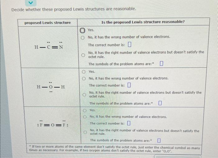 Solved Decide whether these proposed Lewis structures are | Chegg.com