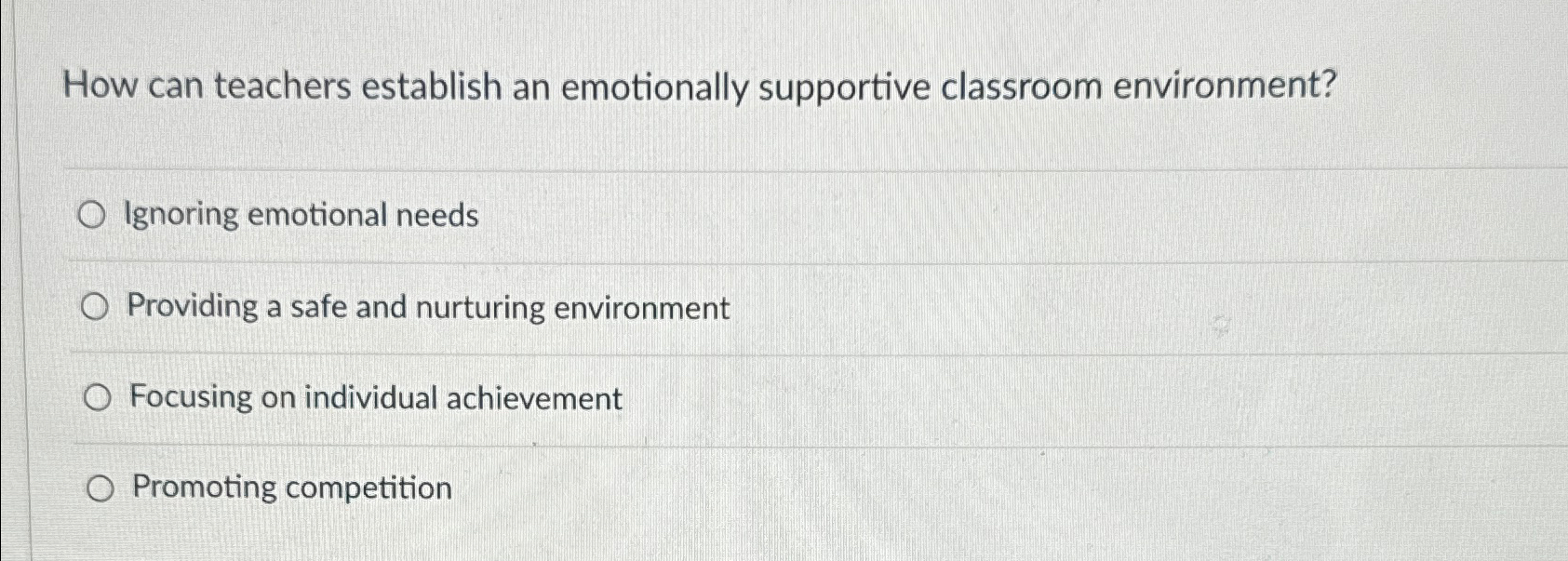 Solved How can teachers establish an emotionally supportive | Chegg.com