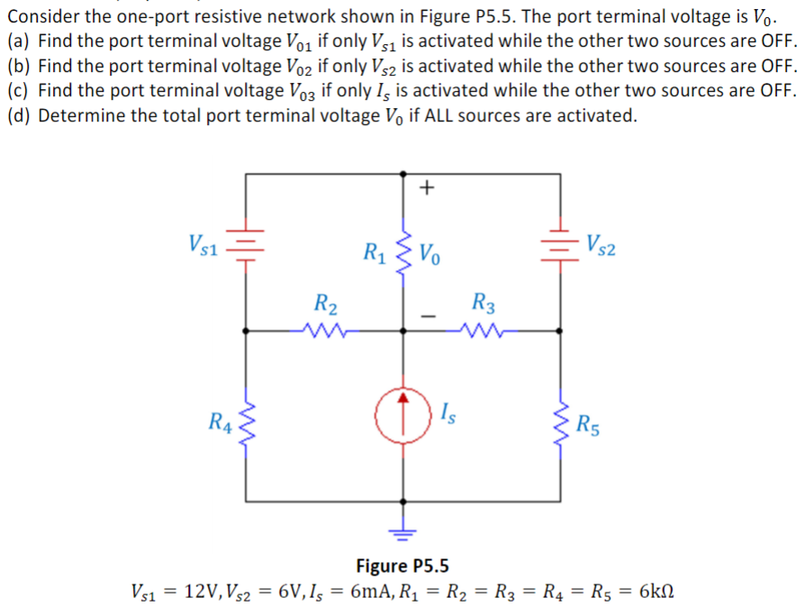 Solved Consider the one-port resistive network shown in | Chegg.com