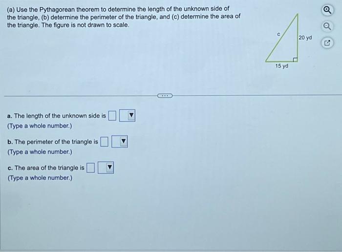 Solved (a) Use the Pythagorean theorem to determine the | Chegg.com