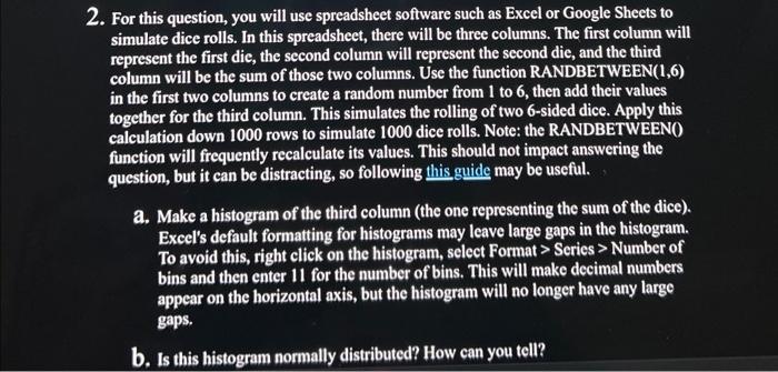 Solved 2. For this question, you will use spreadsheet | Chegg.com