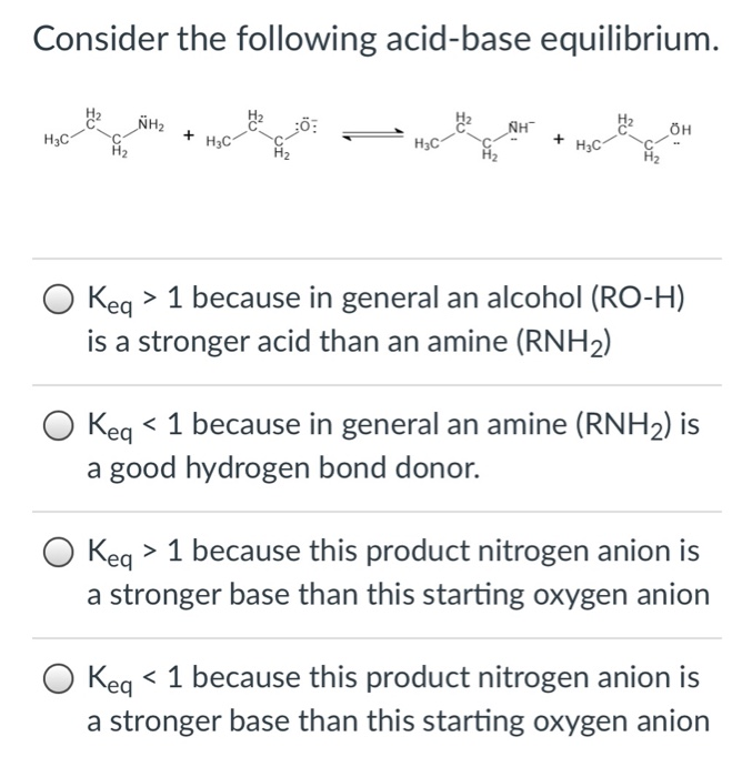 Solved Consider the following acid-base equilibrium. NH2 NH | Chegg.com