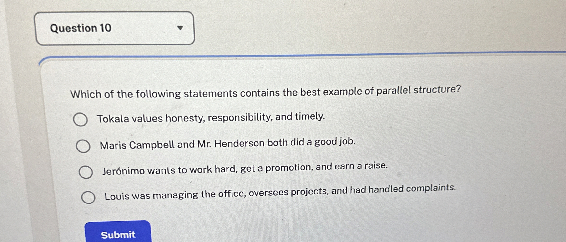 Solved Question 10Which of the following statements contains | Chegg.com