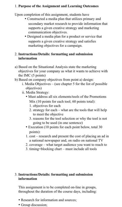 Solved 1. Purpose of the Assignment and Learning Outcomes | Chegg.com