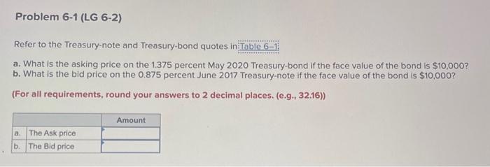 Solved Refer to the Treasury-note and Treasury-bond quotes | Chegg.com