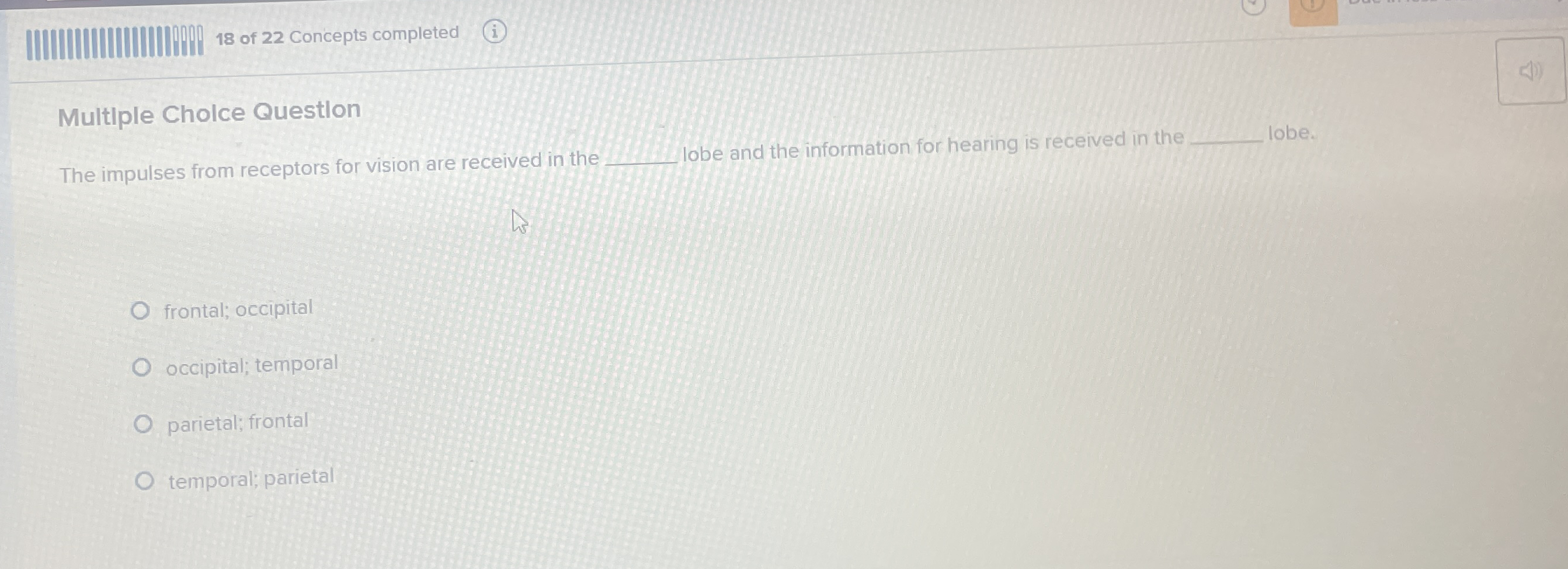 Solved 18 ﻿of 22 ﻿Concepts completedMultiple Cholce | Chegg.com