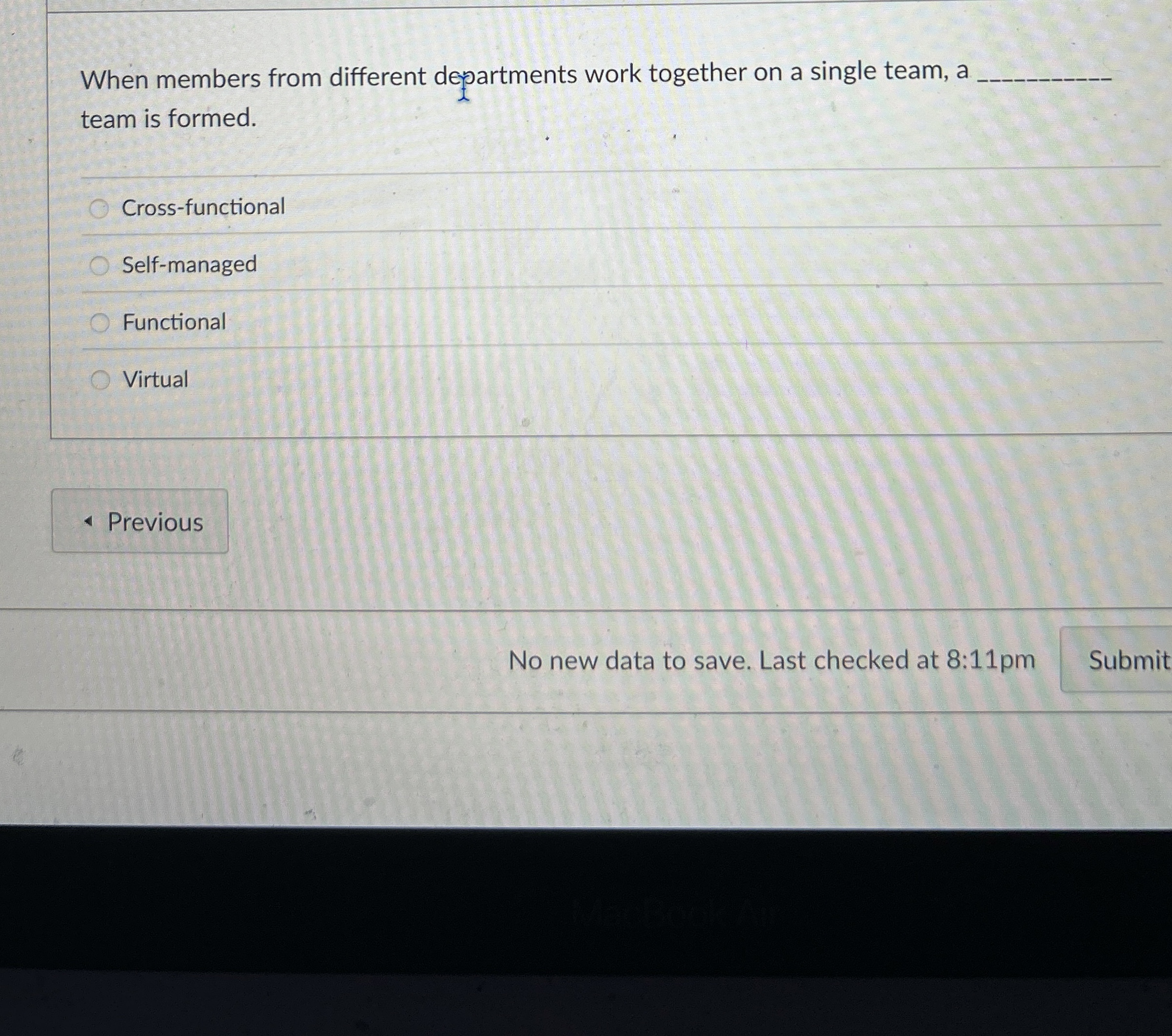 Solved When members from different departments work together | Chegg.com