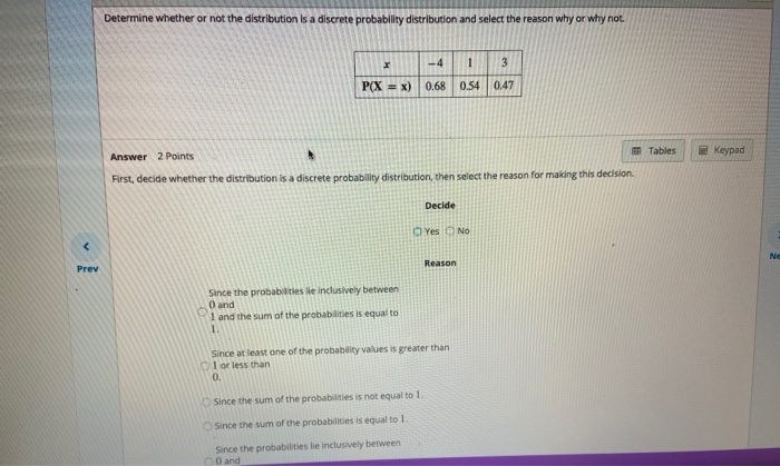 Solved Determine whether or not the distribution is a | Chegg.com