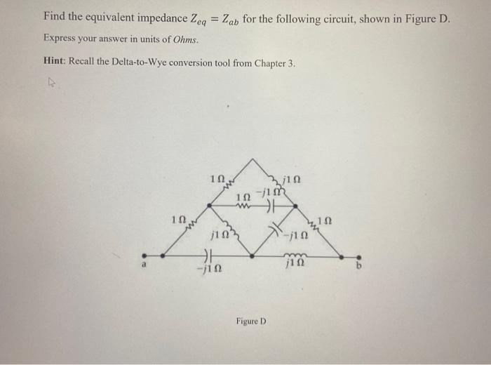 Solved Find the equivalent impedance Zeq=Zab for the | Chegg.com