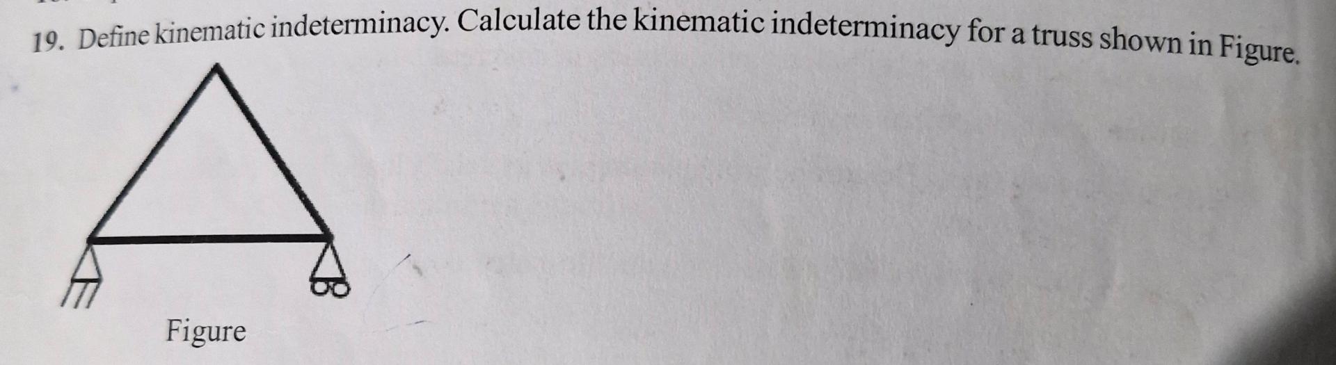 Solved Define kinematic indeterminacy. Calculate the | Chegg.com