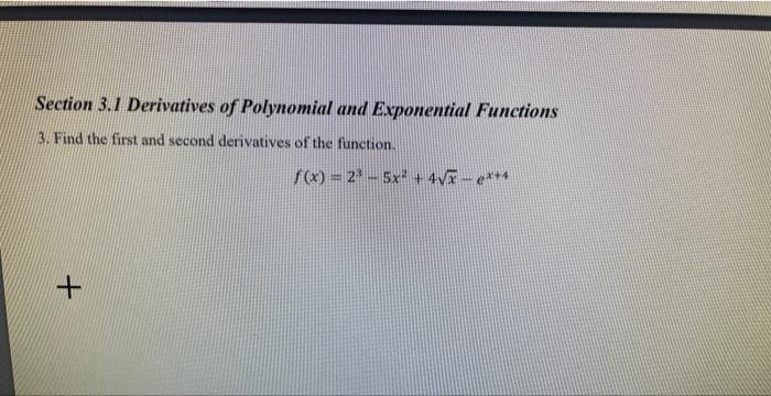 Solved Section 3. I Derivatives of Polynomial and | Chegg.com