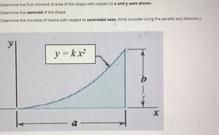 Solved Determine the first moment of area of the shape with | Chegg.com