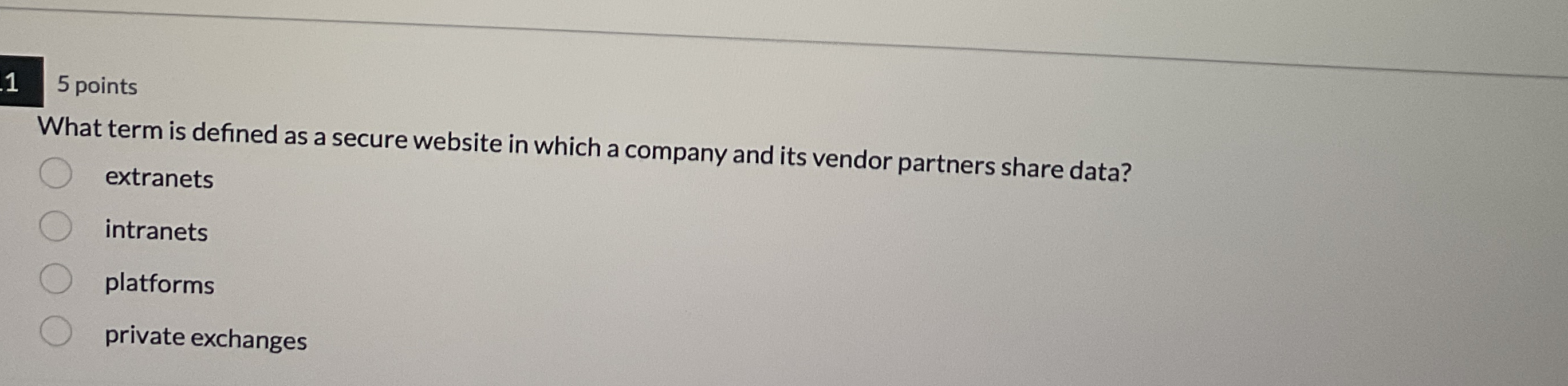Solved 15 ﻿pointsWhat term is defined as a secure website in | Chegg.com