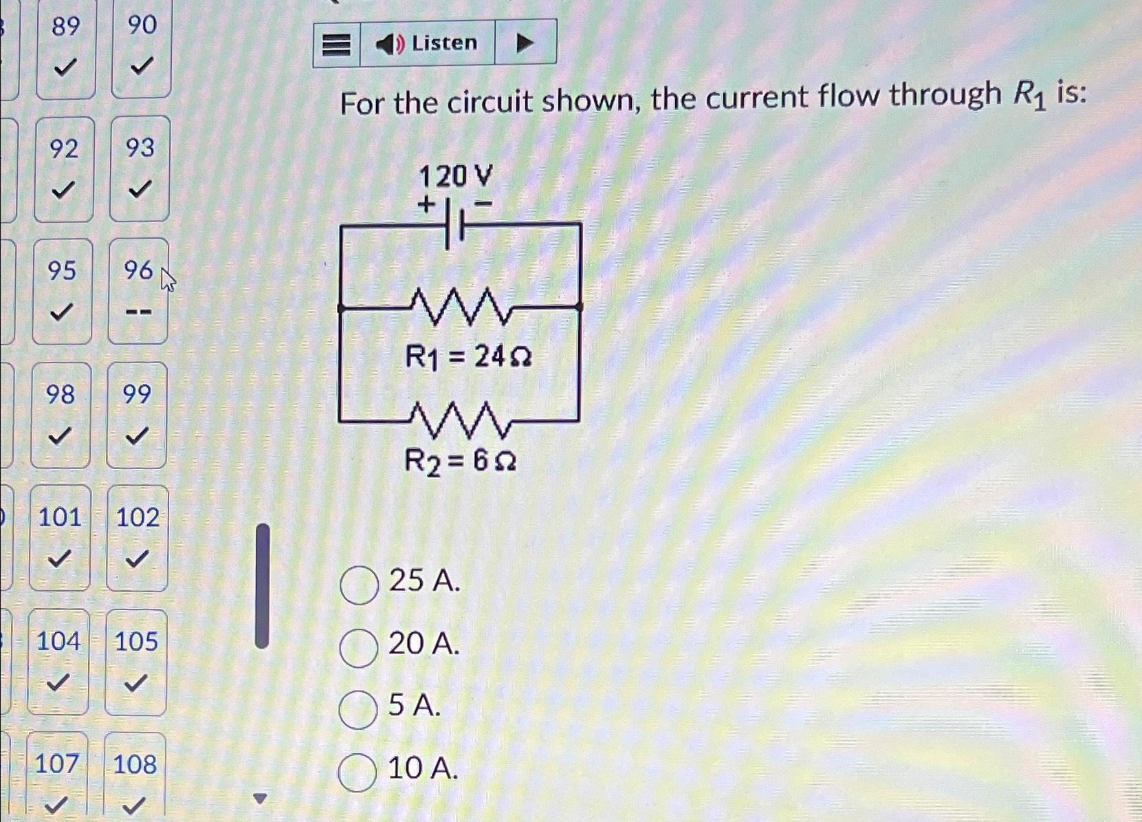 Solved For the circuit shown, the current flow through R1 | Chegg.com