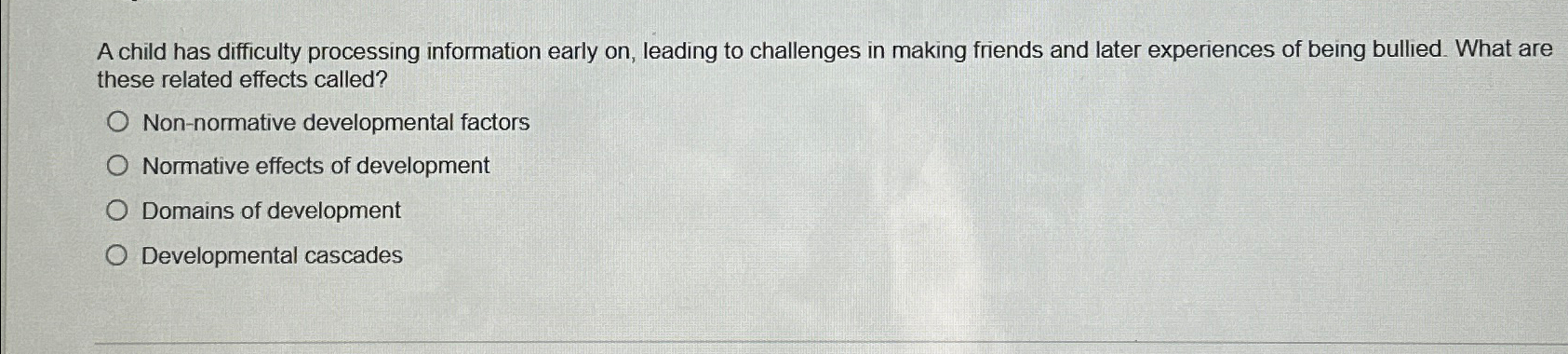 Solved A child has difficulty processing information early | Chegg.com