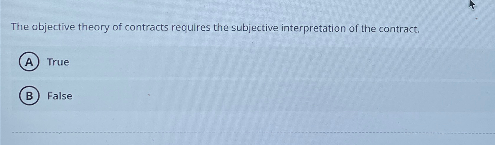 Solved The objective theory of contracts requires the | Chegg.com