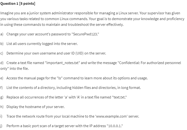 Solved Question 1 [5 ﻿points]Imagine you are a junior system | Chegg.com