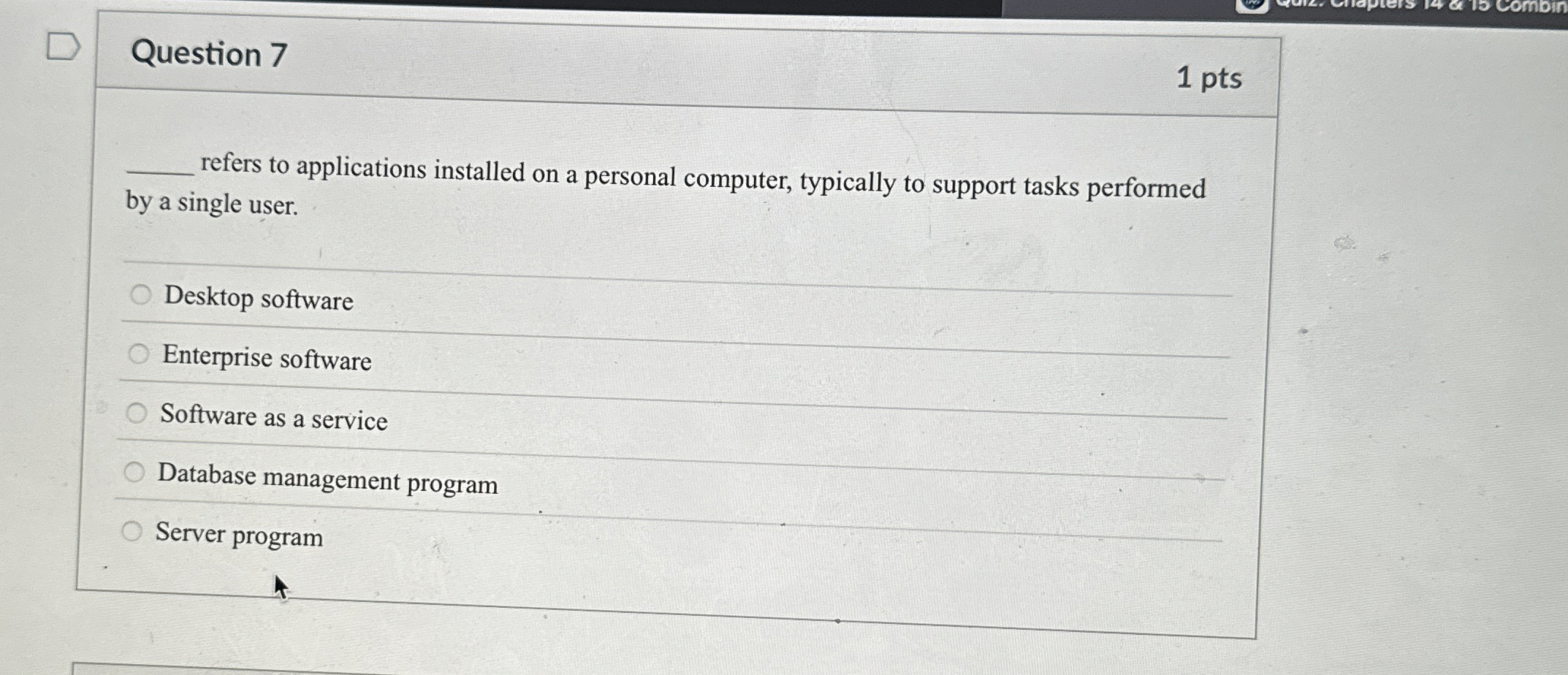 Solved Question 71 ﻿ptsq, ﻿refers to applications installed | Chegg.com