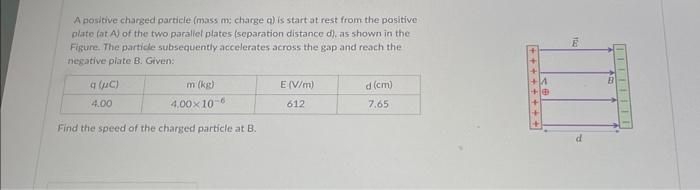 Solved A posivive charged particle (mass m; charge q ) is | Chegg.com