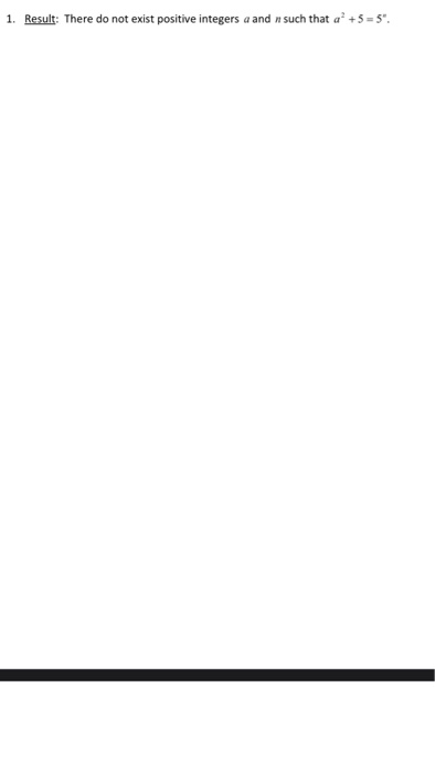 Solved 1. Result: There do not exist positive integers a and | Chegg.com