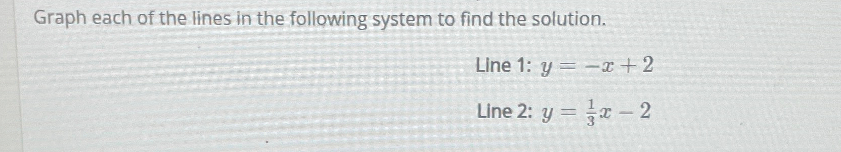 Solved Graph each of the lines in the following system to | Chegg.com