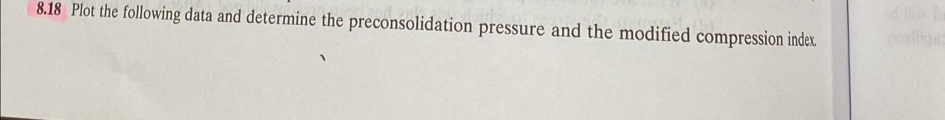 8.18 ﻿Plot the following data and determine the | Chegg.com