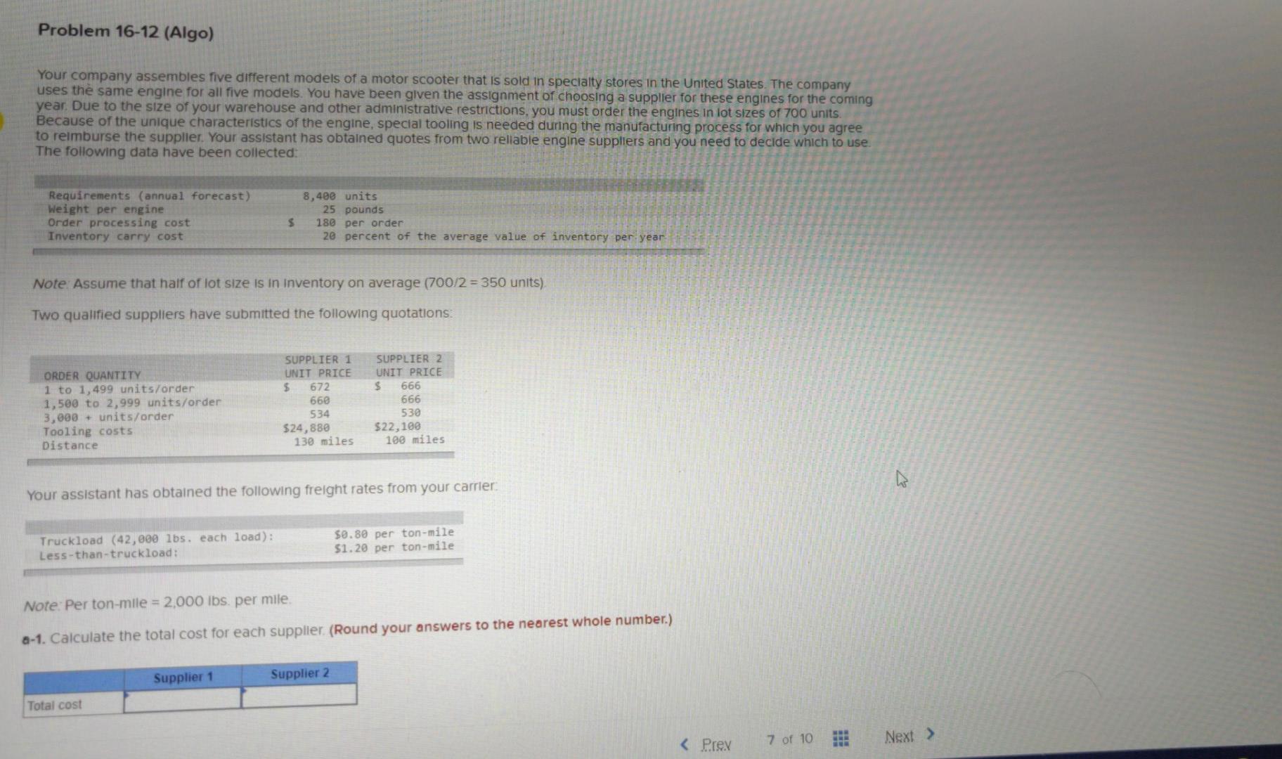 Solved Problem 16-12 (Algo) Your company assembles five | Chegg.com Solved Problem 16-12 (Algo) Your company assembles five | Chegg.com