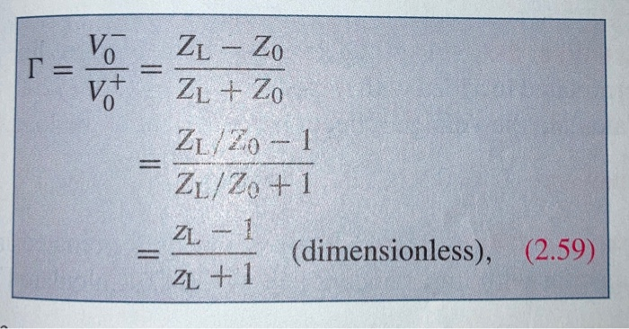 Solved derive the reflection coefficient 2.59 starting from | Chegg.com
