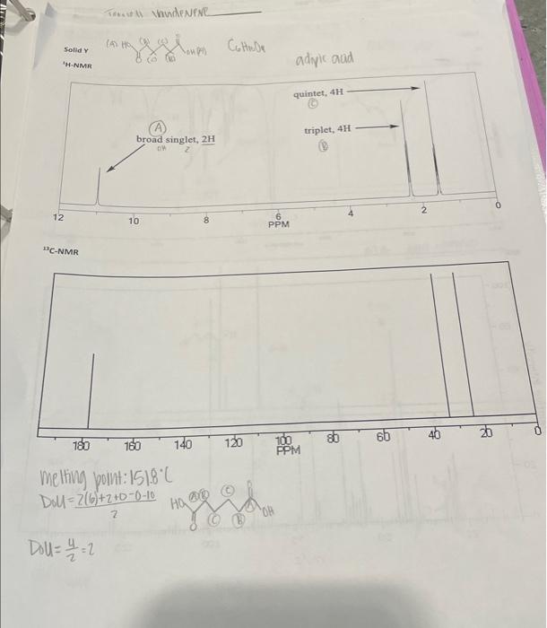 Solved 'H-NMR Analvsis: Analvze the 'H-NMP spectrum for your | Chegg.com