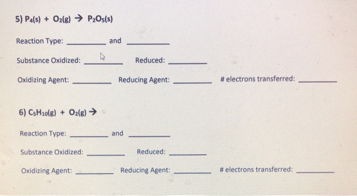 Solved 5) P4(s) + O2(g) → P2Os(s) Reaction Type: and | Chegg.com