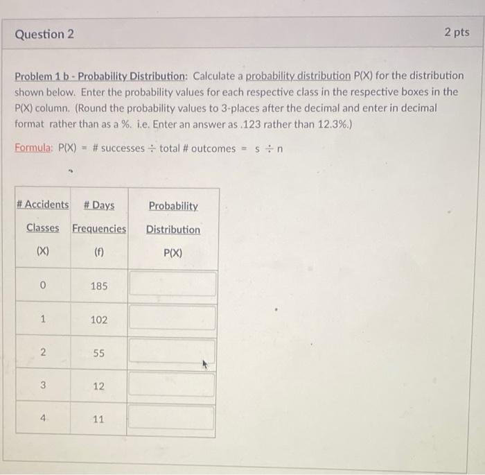 Solved Problem 1 a - Type of Distribution: The table below | Chegg.com