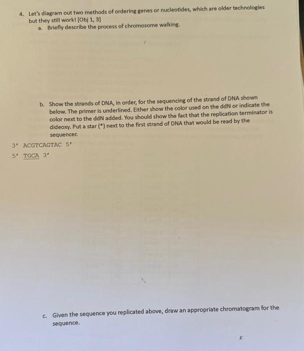 Solved 4. Let's diagram out two methods of ordering genes or | Chegg.com