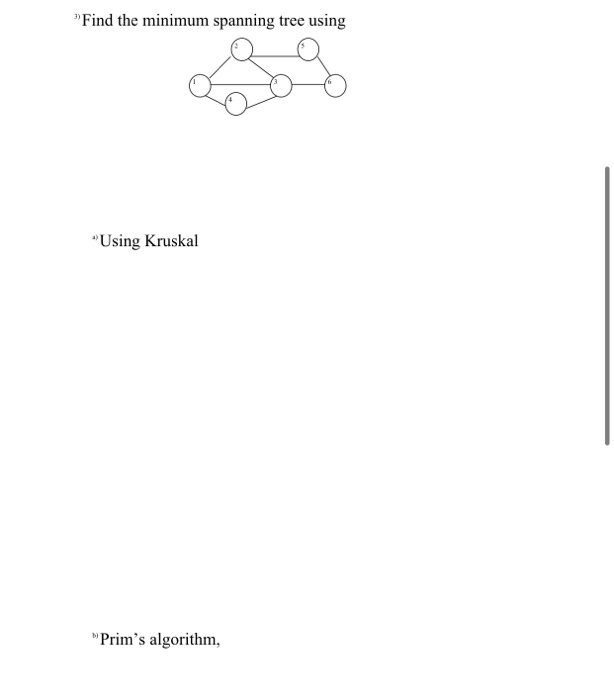 Solved "Find the minimum spanning tree using "Using Kruskal | Chegg.com
