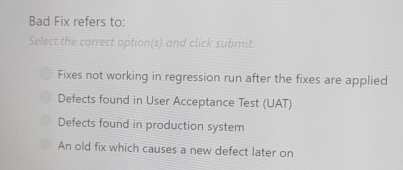 Solved Bad Fix refers to:Select the correct option(s) ﻿and | Chegg.com