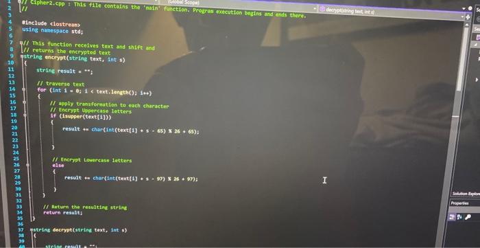 Solved I need help writing a caeser cipher code in C++. The | Chegg.com