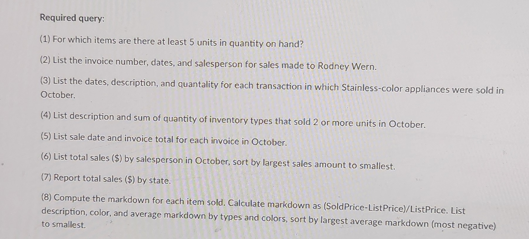 Solved Help me run all these query in microsfft access | Chegg.com
