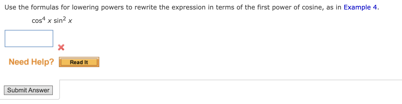 Solved Use the formulas for lowering powers to rewrite the | Chegg.com