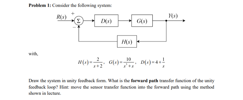 Solved Problem 1: Consider the following | Chegg.com